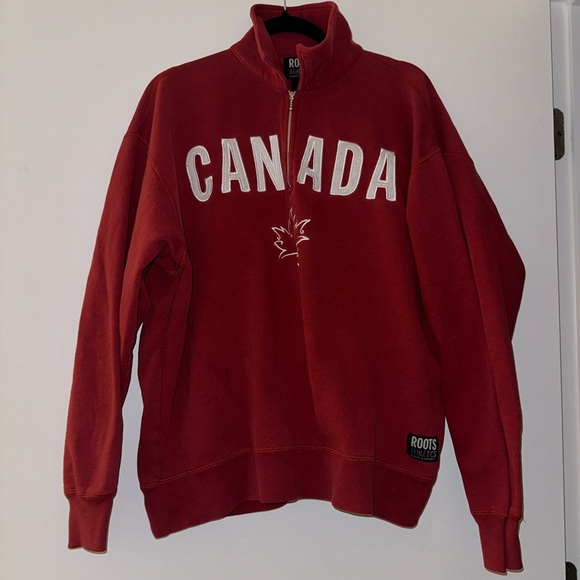 Roots | Shirts | Roots Red Canada Quarter Zip Pullover | Poshmark